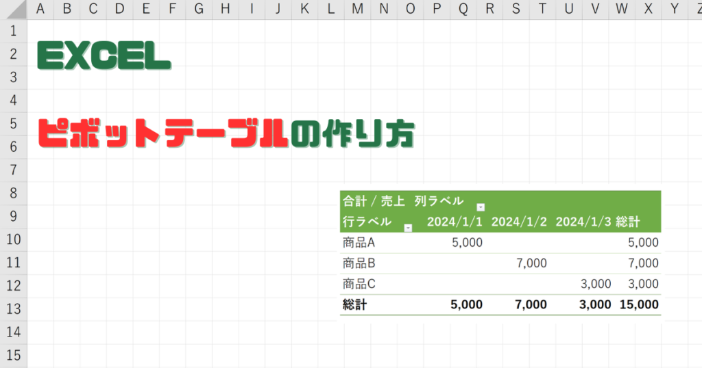Excelのテーブル機能を使ってピボットテーブルを作る方法 | Ahiruプログラミング